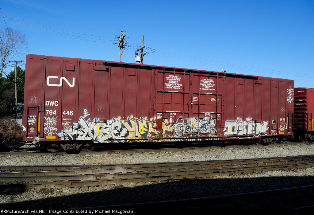 DWC 794446 60-9 ft Double Door Excess Height Boxcar CN RAIL (side B)